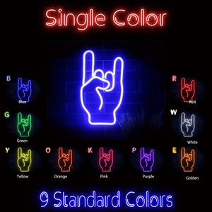 Rock on Hand Sign Kid Room Flex Silicone LED Neon Sign St16-fnu0067 - Etsy