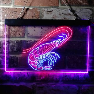 Shrimp Seafood Ocean Display Dual Color LED Neon Sign St6-i3722 - Etsy