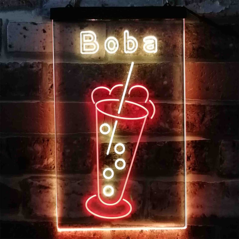 Boba Tea Dual Color LED Neon Sign St6-i3877 - Etsy
