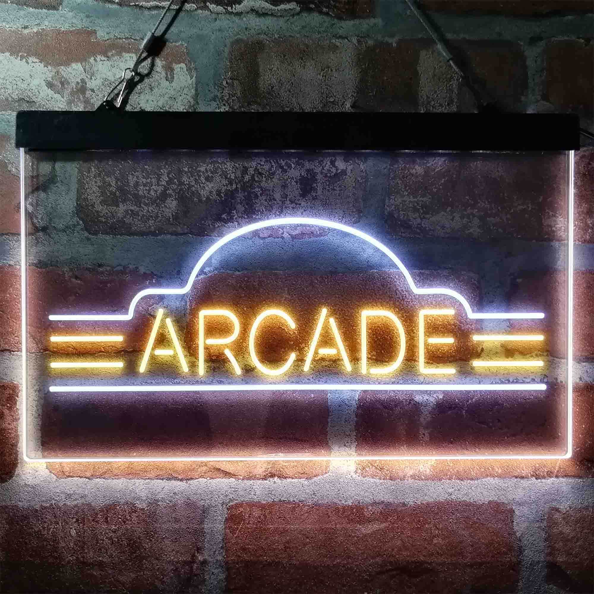 Vintage Arcade Video Games Display Dual Color LED Neon Sign | Etsy