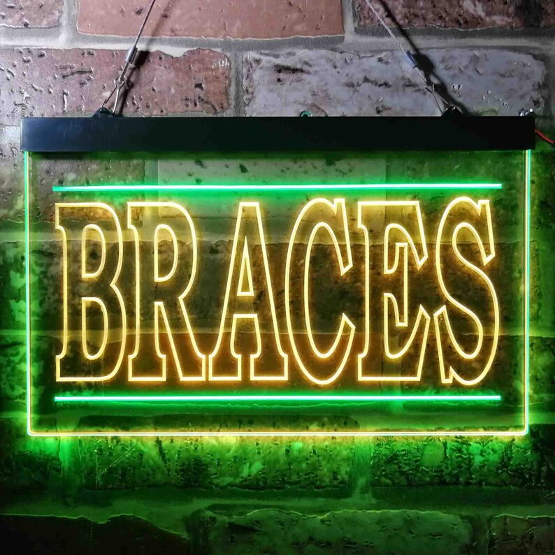 Braces Teeth Dental Shop Dual Color LED Neon Sign St6-i0995 - Etsy