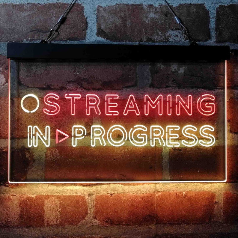 Streaming in Progress Display Dual Color LED Neon Sign - Etsy UK