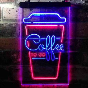 Coffee to Go Shop Display Dual Color LED Neon Sign St6-i3707 - Etsy