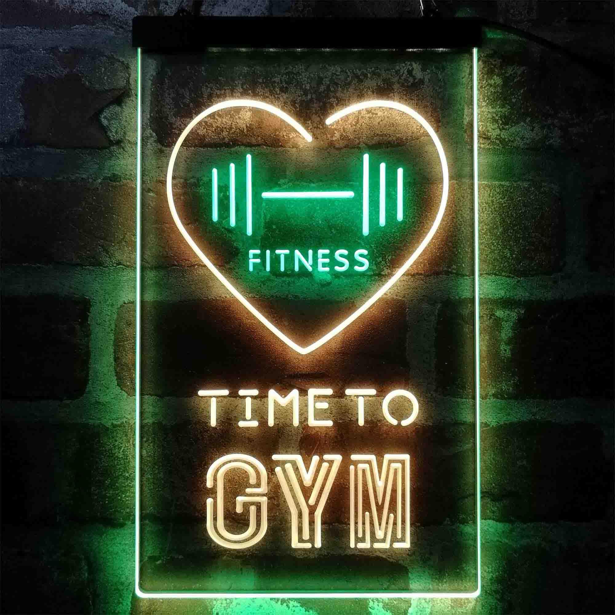 Time to Gym Fitness Club Home Dual Color LED Sign St6-i4039 | Etsy
