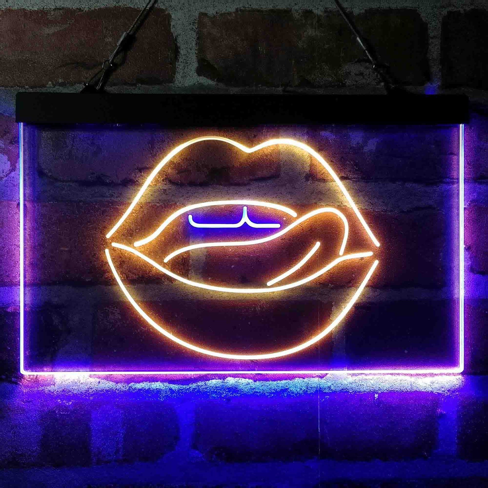 Licking Lips Mouth Sexy Dual Color LED Neon Sign St6-i4058 - Etsy