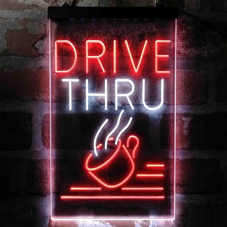 Drive Thru Coffee Dual Color LED Sign St6-i3995 - Etsy