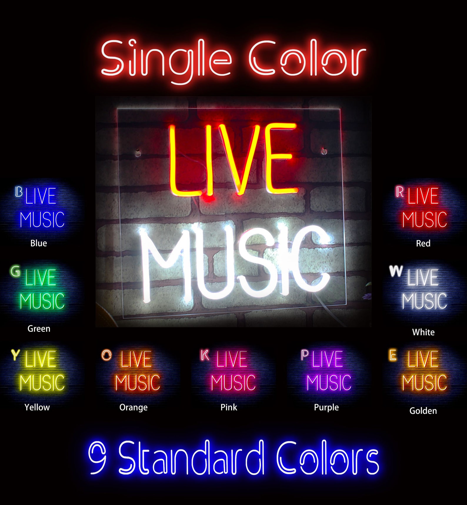 Live Music Bar Flex Silicone LED Neon Sign St16-fnu0071 - Etsy