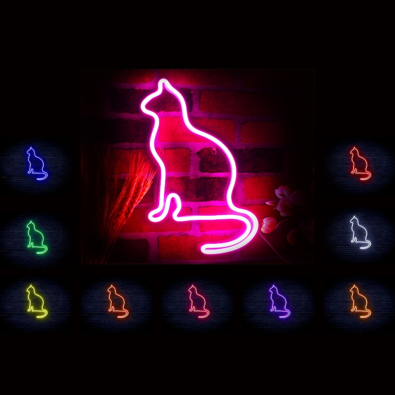 Cat Decoration Flex Silicone LED Neon Sign St16-fnu0085 - Etsy