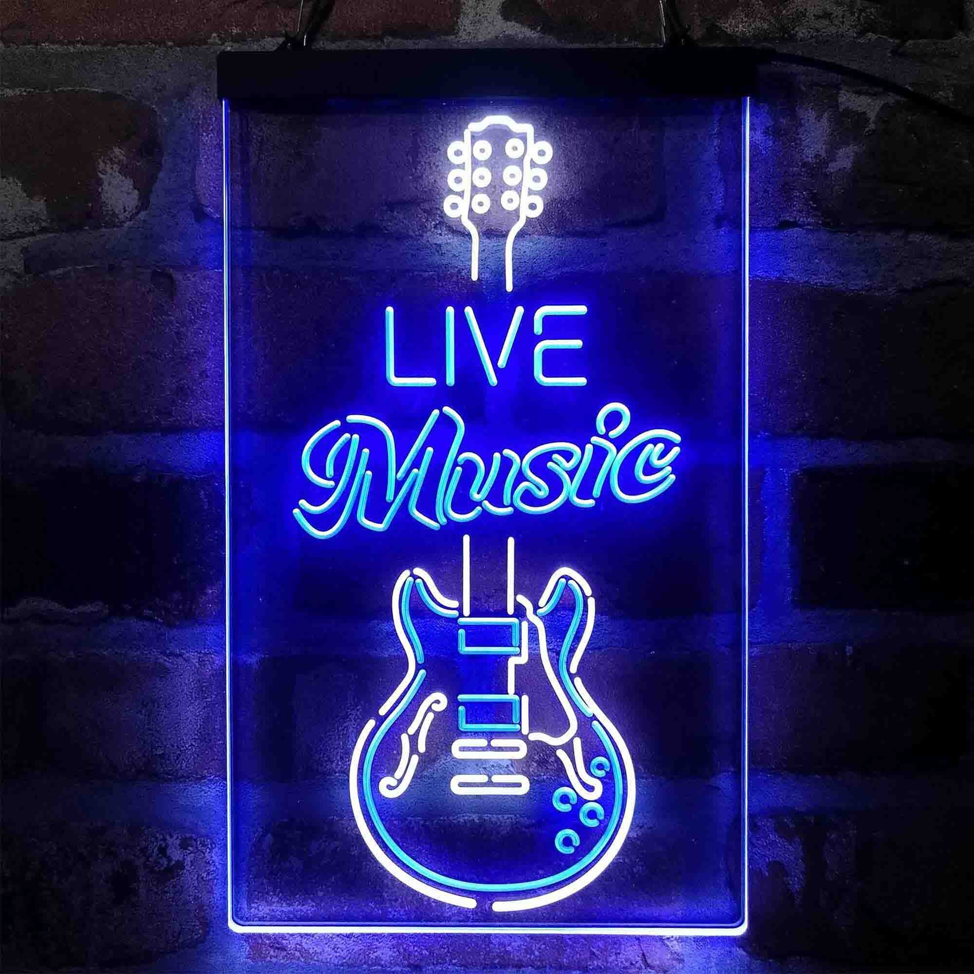 Live Music Electronic Guitar Lounge Dual Color LED Sign St6-i4089 - Etsy