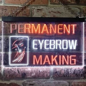 Permanent Eyebrow Making Beauty Salon Dual Color LED Neon Sign St6 ...