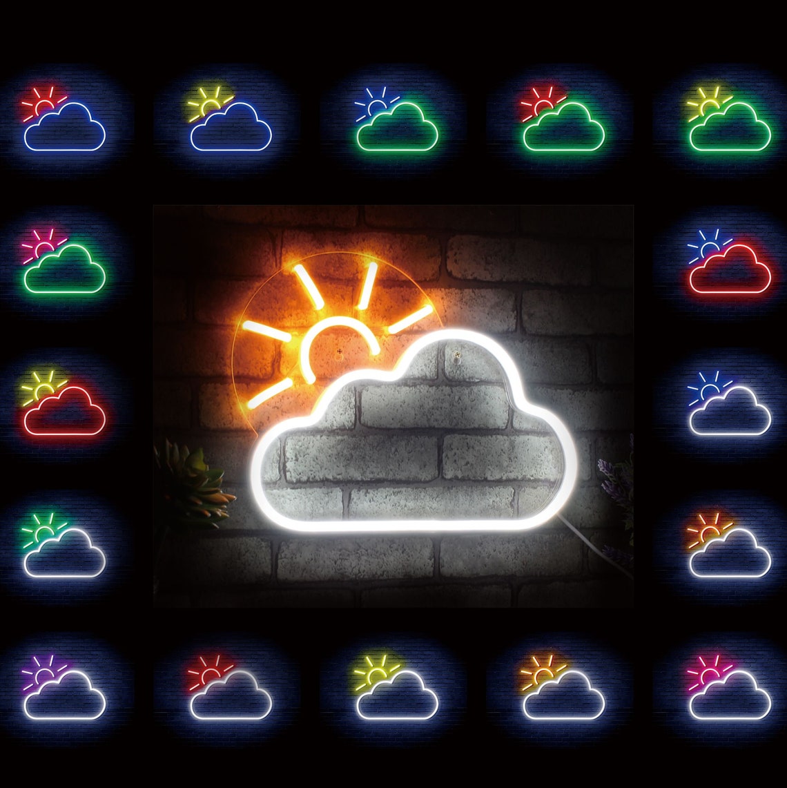 Sun & Cloud Flex Silicone LED Neon Sign St6-fnu0014 | Etsy