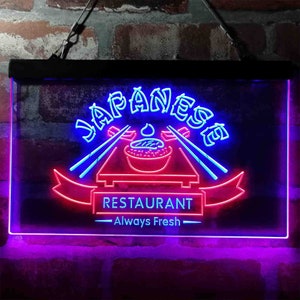 Fresh Japanese Restaurant Food Dual Color LED Neon Sign - Etsy