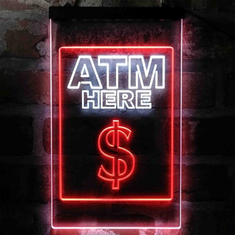 ATM Here Money Signal Dual Color LED Sign St6-i3994 | Etsy