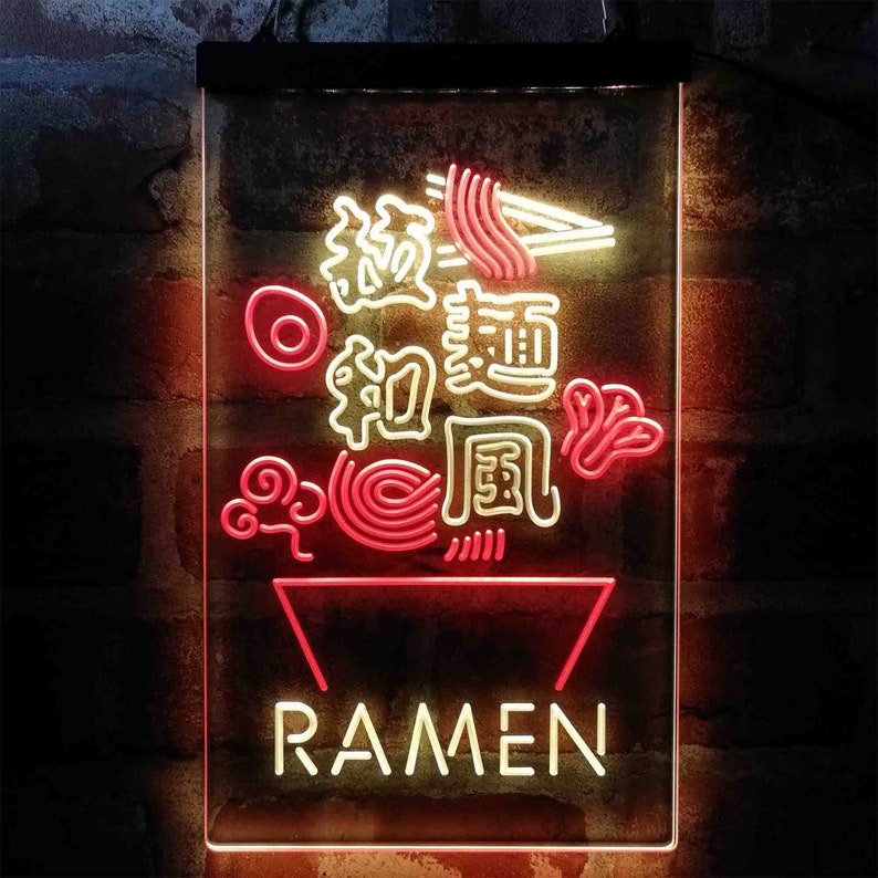 Ramen Bowl Japanese Style Dual Color LED Sign St6-i3970 | Etsy
