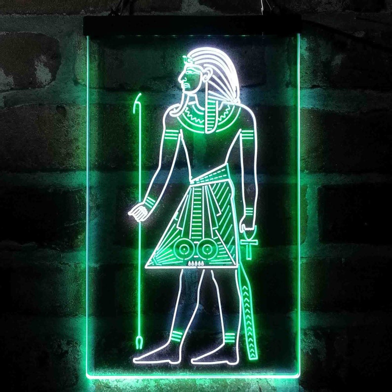 Egyptian Pyramids Ancient Egypt Menes Pharaoh Man Dual Color LED Sign ...