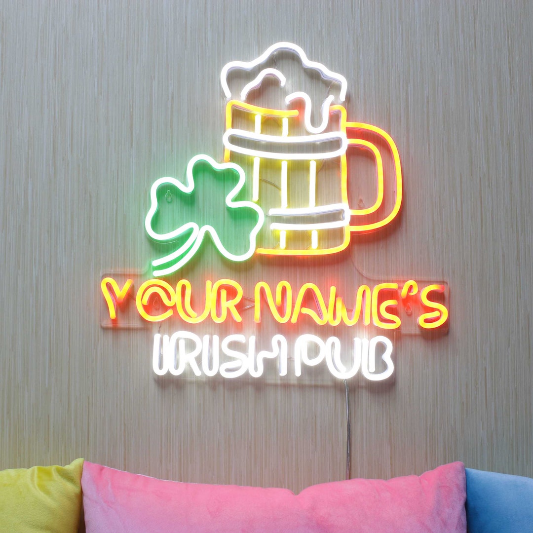 Name Personalized Irish Pub Extra-large Ultra-bright LED Neon Sign St16 ...