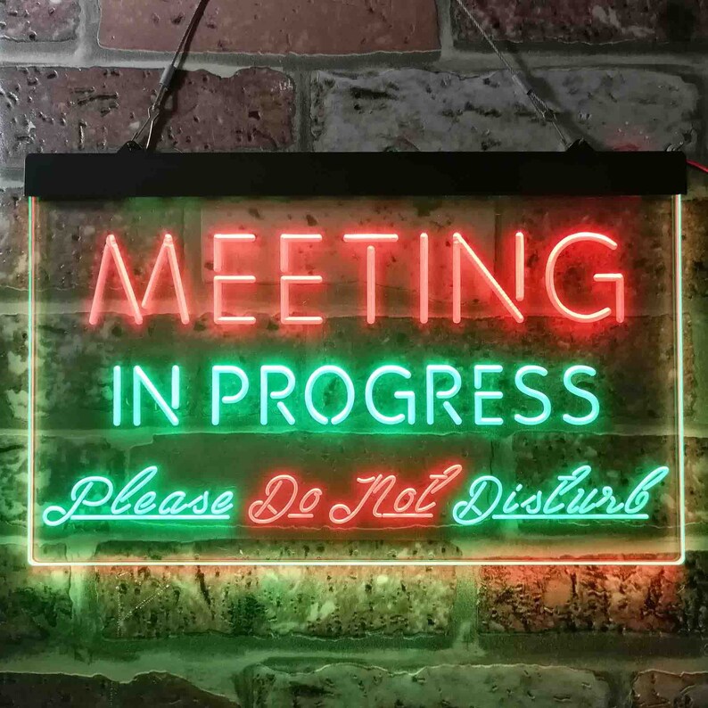 Meeting in Progress DND Display Dual Color LED Neon Sign - Etsy