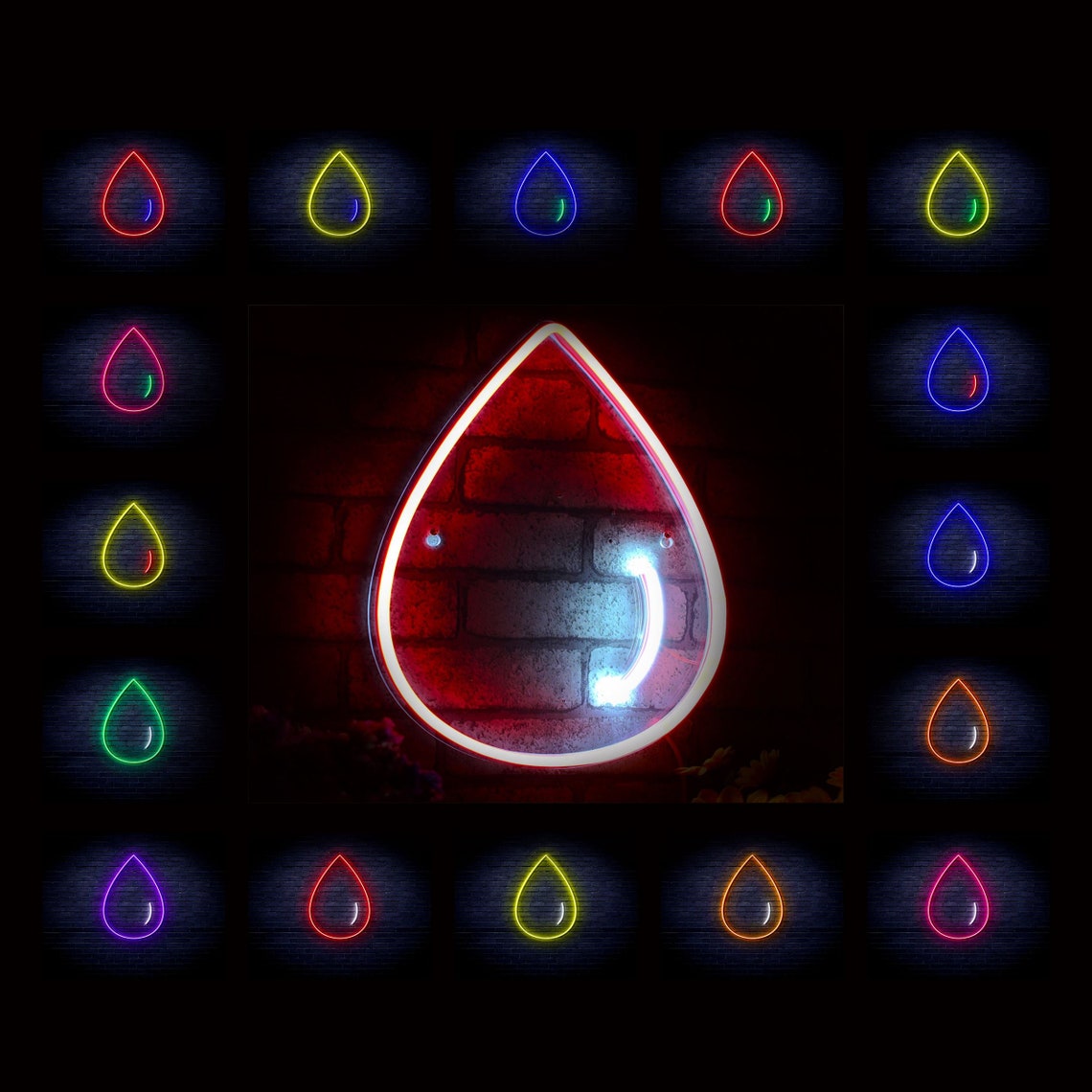 Water Droplet Decoration Flex Silicone LED Neon Sign - Etsy