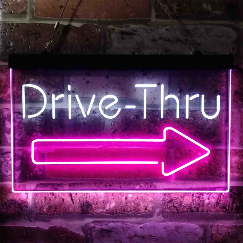 Drive Thru Arrow Right Dual Color LED Neon Sign St6-i3895 - Etsy