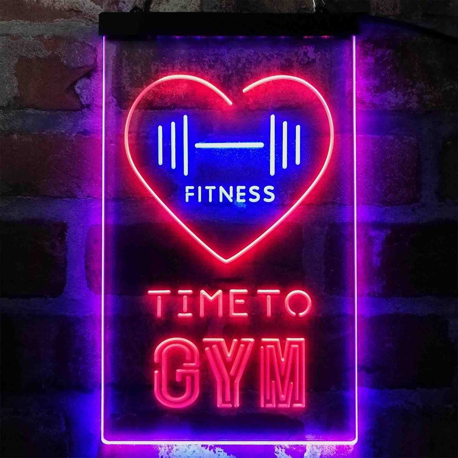 Time to Gym Fitness Club Home Dual Color LED Sign St6-i4039 | Etsy