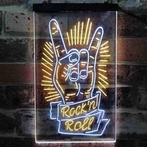 Rock N Roll Hand Metal Music Dual Color LED Sign St6-i3900 - Etsy