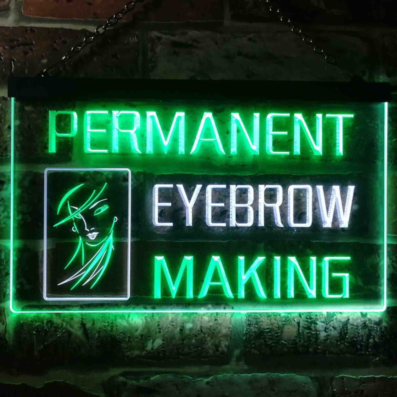 Permanent Eyebrow Making Beauty Salon Dual Color LED Neon Sign St6 ...