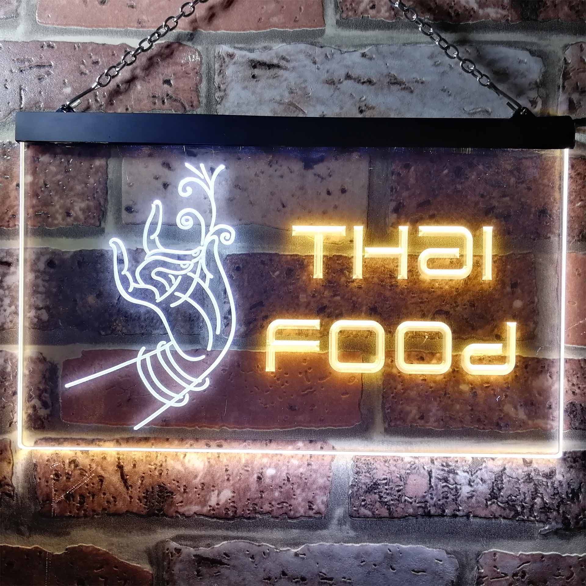 Thai Food Restaurant Shop Display Dual Color LED Neon Sign | Etsy