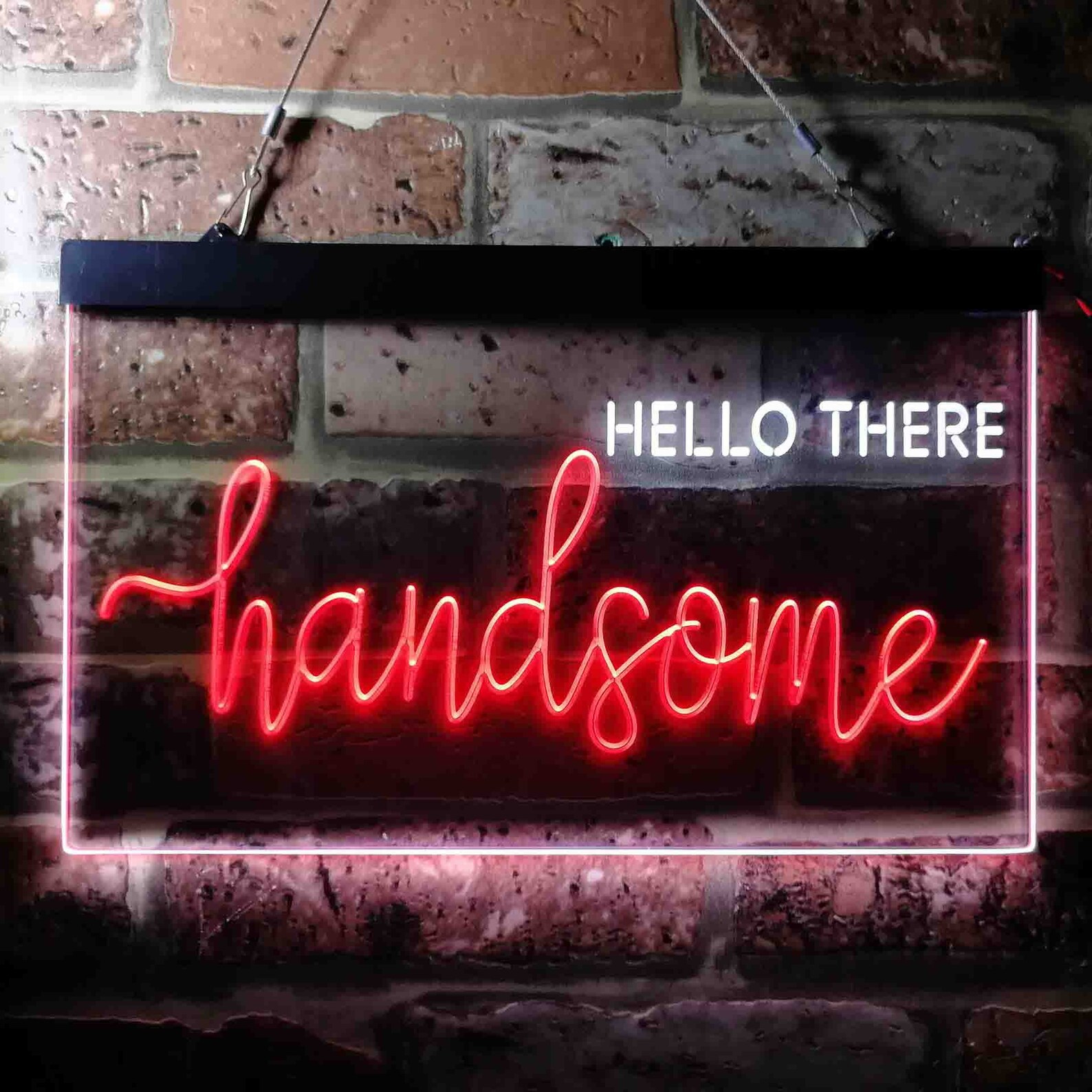 Hello There Handsome Man Cave Room Display Dual Color LED Neon | Etsy