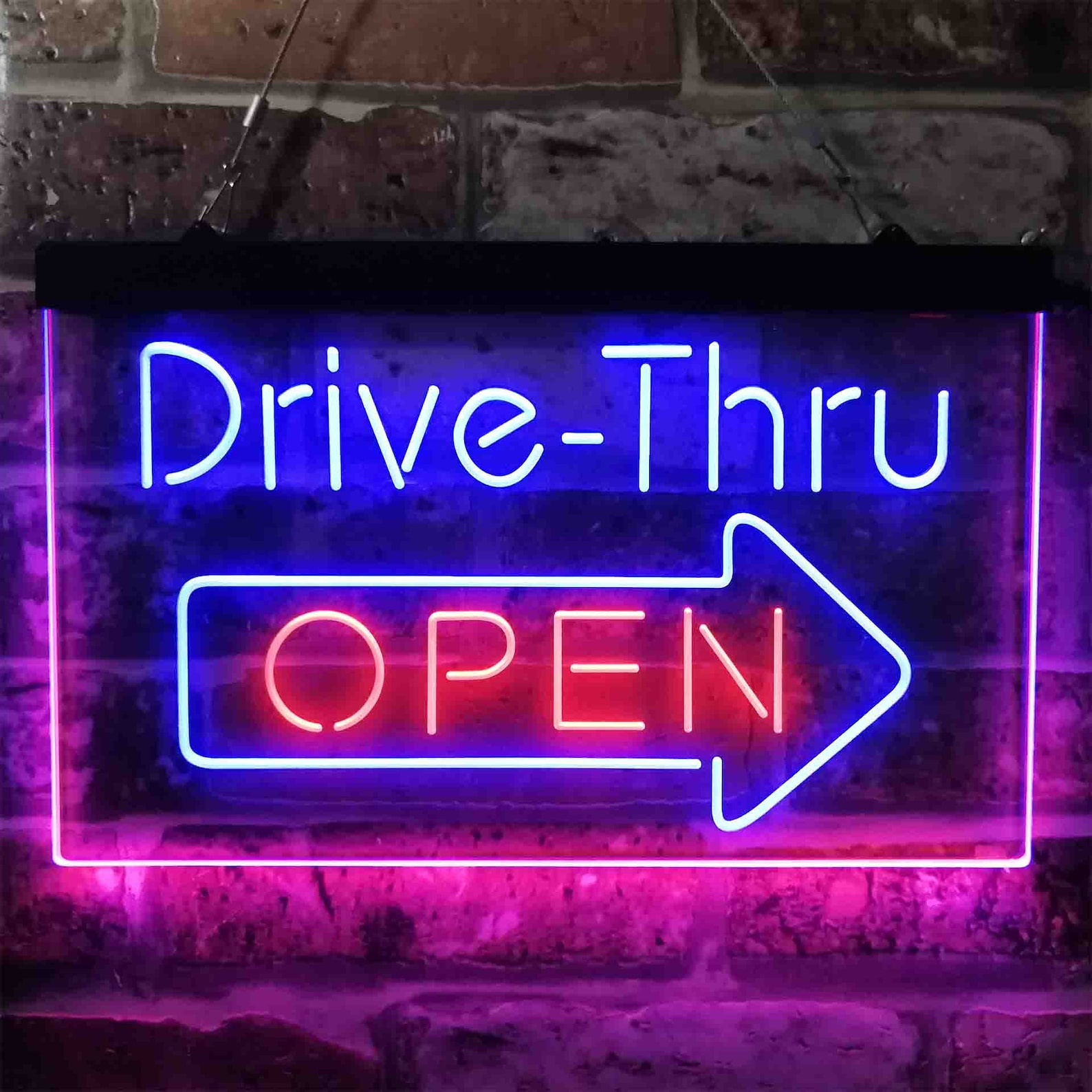 Drive Thru Open Arrow Right Dual Color LED Neon Sign St6-i3886 | Etsy