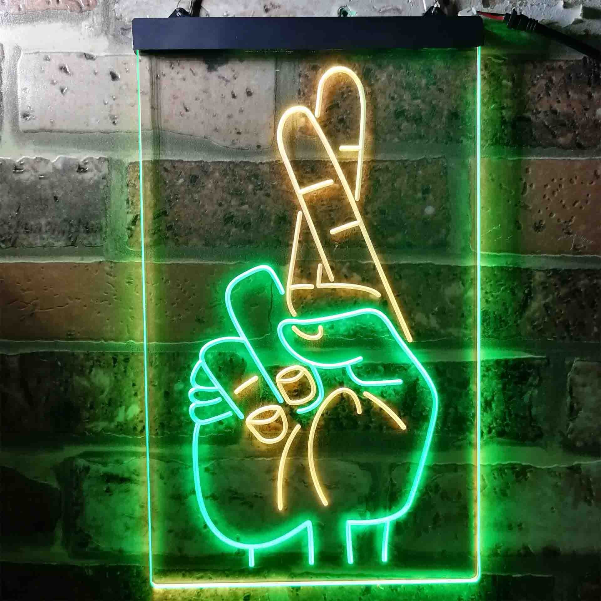 Crossed Fingers for Good Luck Dual Color LED Neon Sign | Etsy