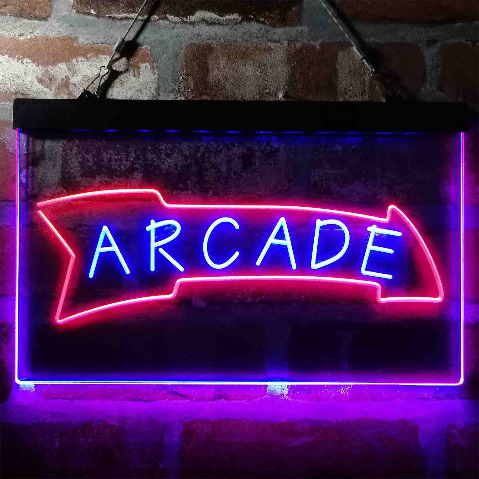 Arrow down Arcade Game Room Dual Color LED Neon Sign st6-i4019 | Etsy