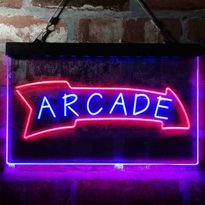 Arrow Down Arcade Game Room Dual Color LED Neon Sign St6-i4019 - Etsy