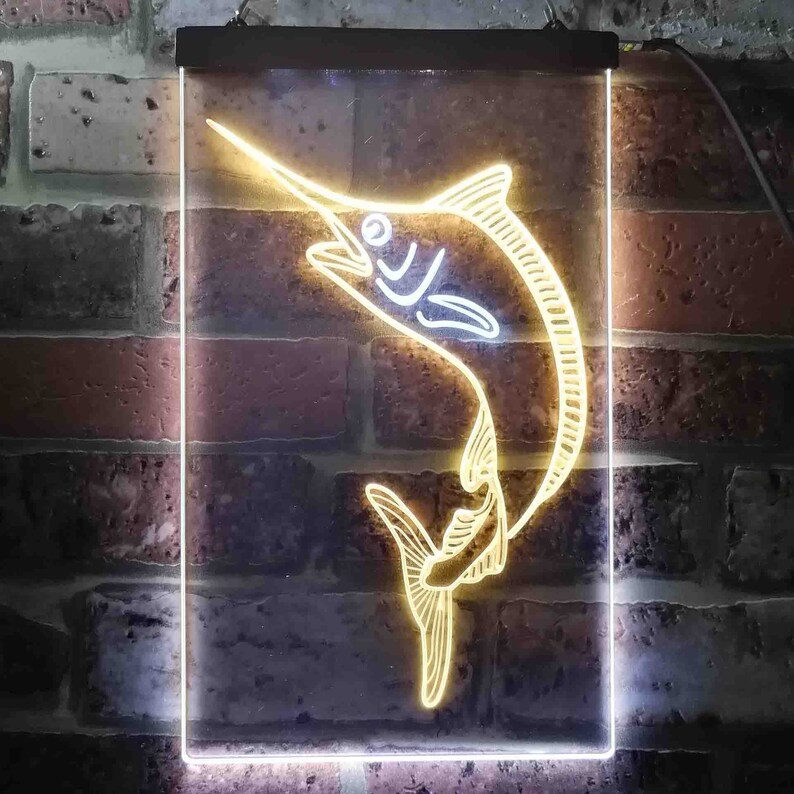 Blue Marlin Fish Den Cabin Display Dual Color LED Neon Sign - Etsy