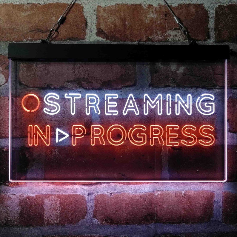 Streaming in Progress Display Dual Color LED Neon Sign - Etsy UK