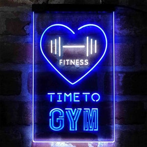 Time to Gym Fitness Club Home Dual Color LED Sign St6-i4039 - Etsy