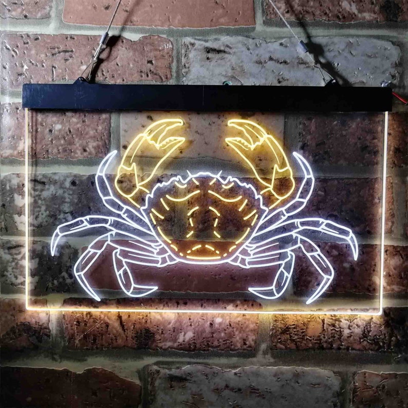 Crab Seafood Ocean Display Dual Color LED Neon Sign St6-i3717 - Etsy