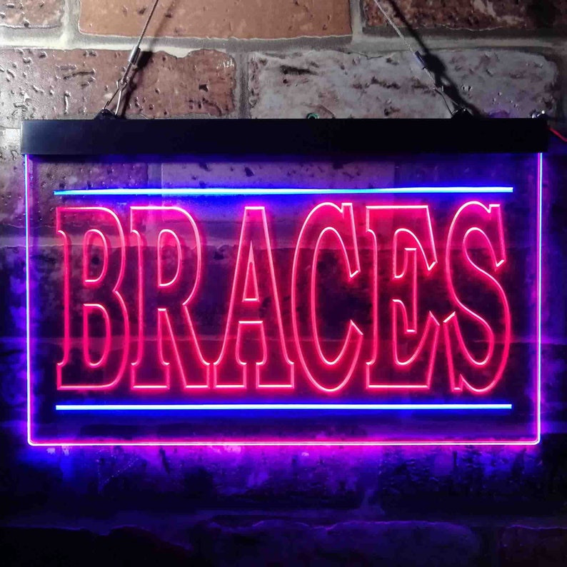 Braces Teeth Dental Shop Dual Color LED Neon Sign St6-i0995 - Etsy