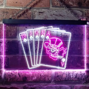 Royal Flush Casino Poker Game Room Dual Color LED Neon Sign St6-i0942 ...