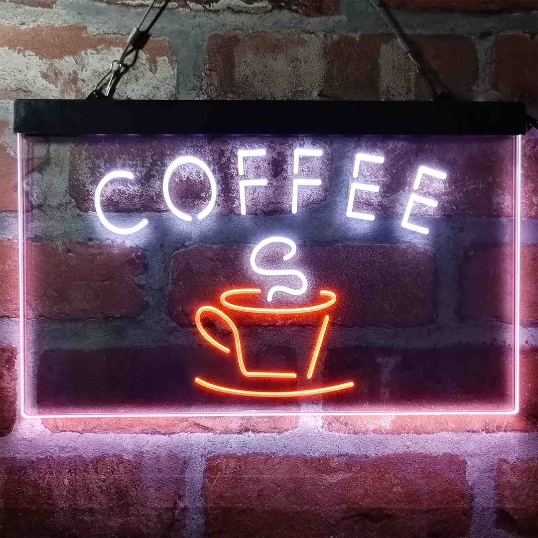 Coffee Shop CafÃ© Cup Display Dual Color LED Neon Sign St6-i4023 - Etsy