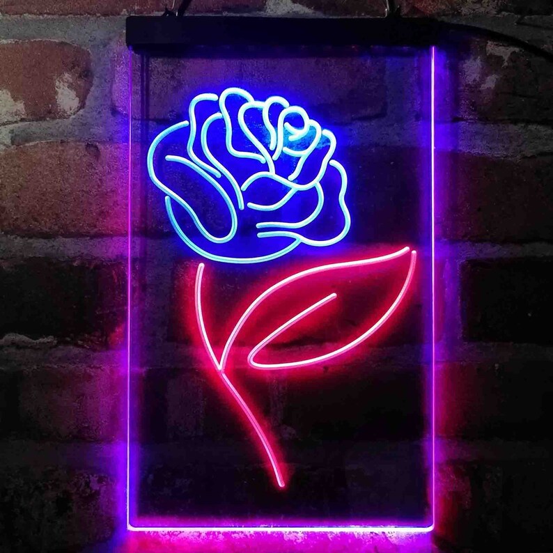 Rose Flower Bedroom Display Dual Color LED Sign St6-i4071 | Etsy