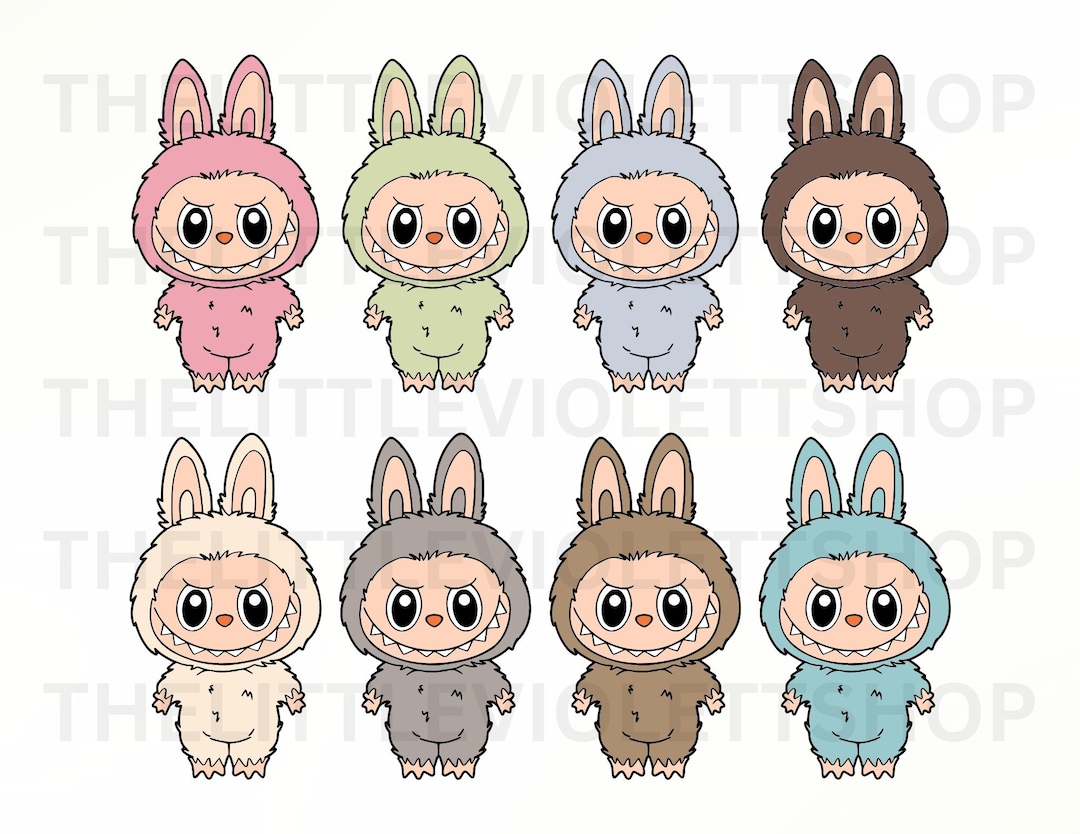 Labubu Clipart Bundle: Playful Character Art (SVG, PNG Digital Download ...