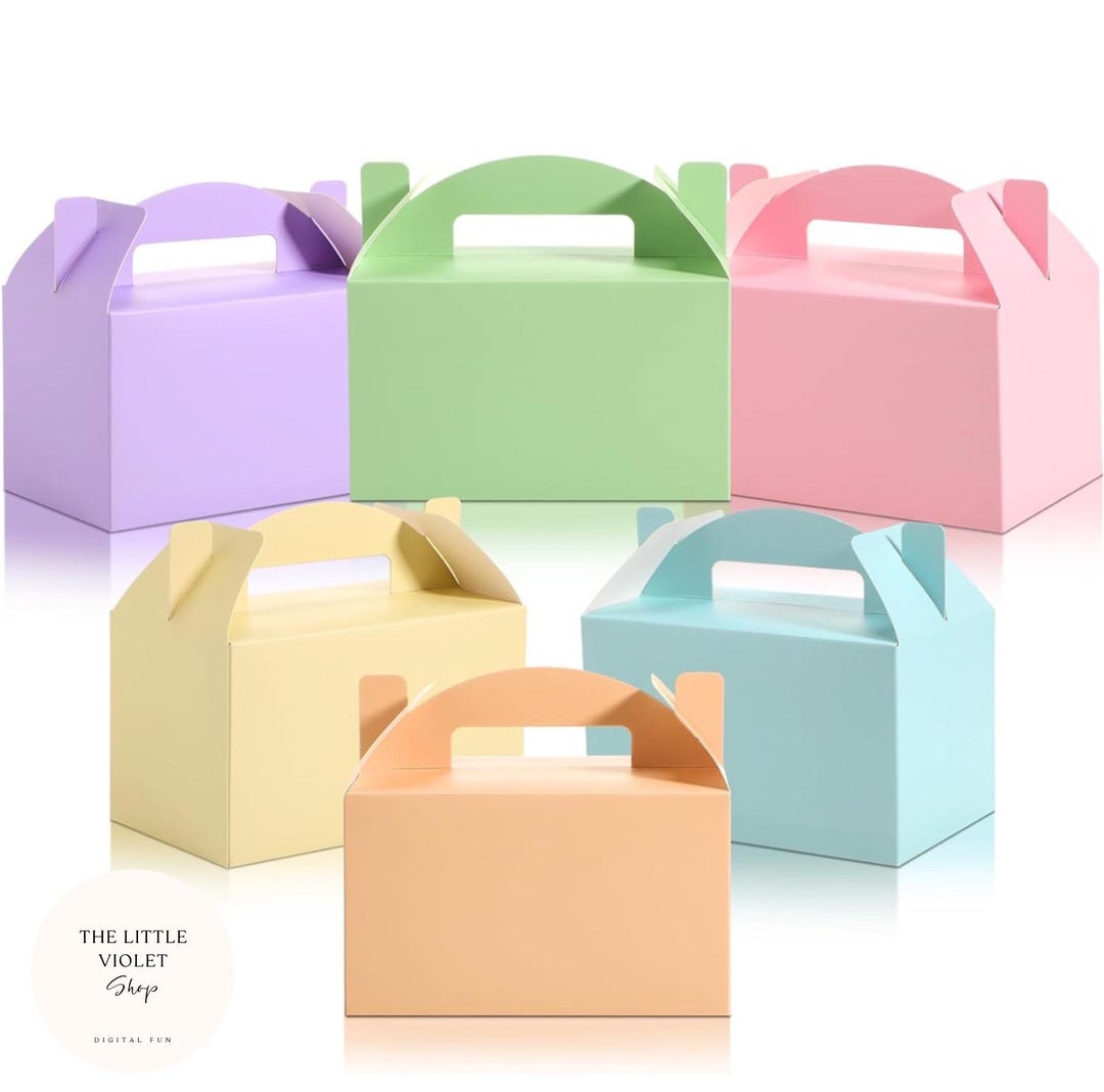 Kraft Paper Gable Gift Boxes: Pastel Party Favor Treat Boxes, 12 Pack ...