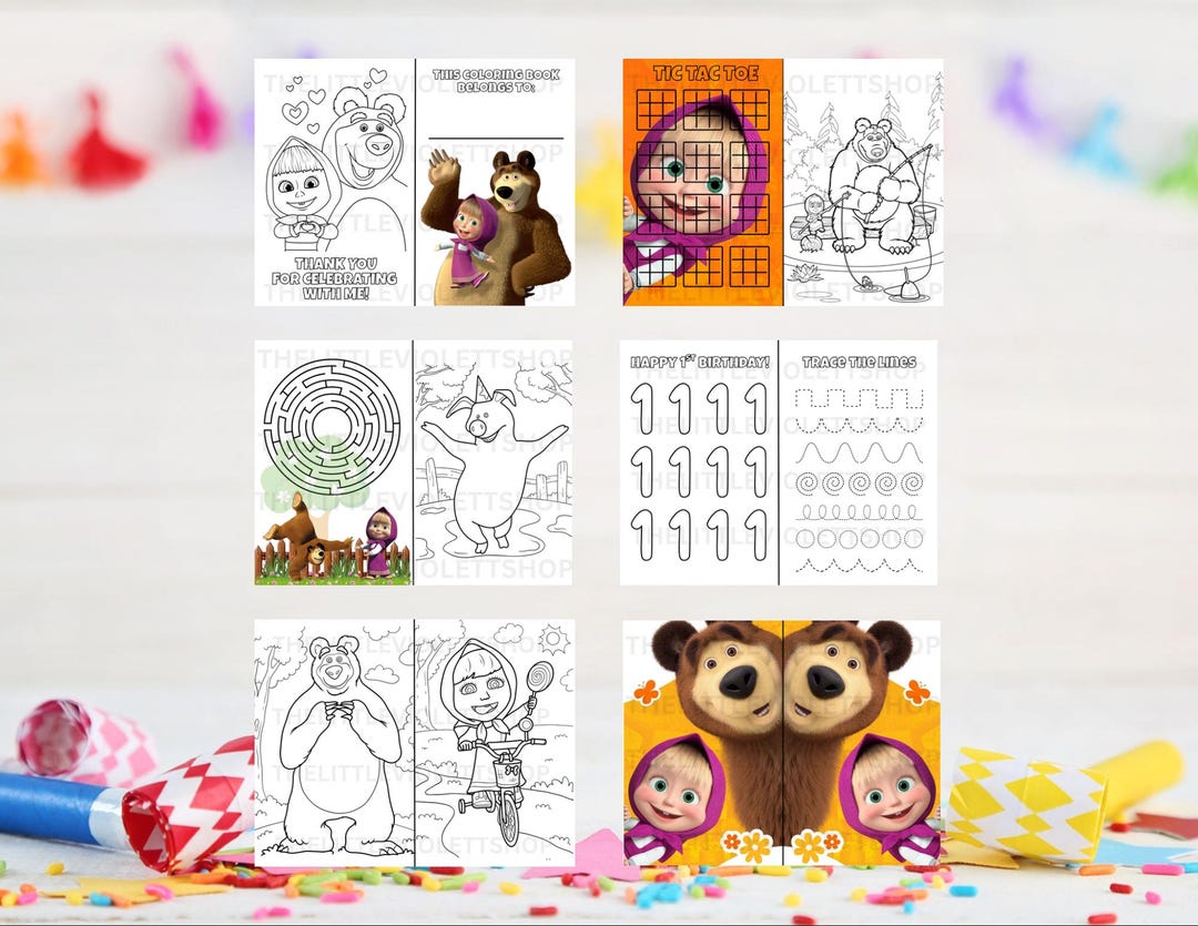 Masha and the Bear, Masha and the Bear Coloring Book, Coloring Book ...