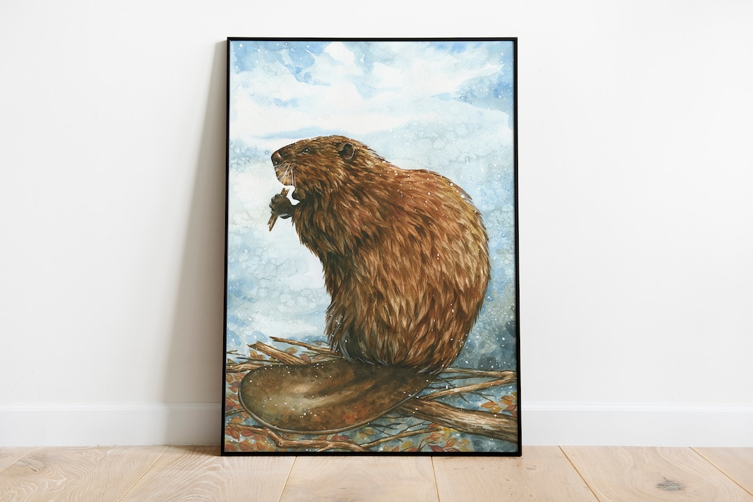 Beaver Art Print · Watercolor · Poster · Aquarelle · Animal Art ...