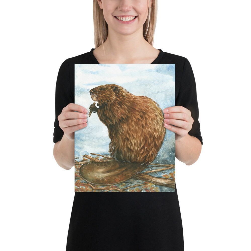 Beaver Art Print · Watercolor · Poster · Aquarelle · Animal Art ...