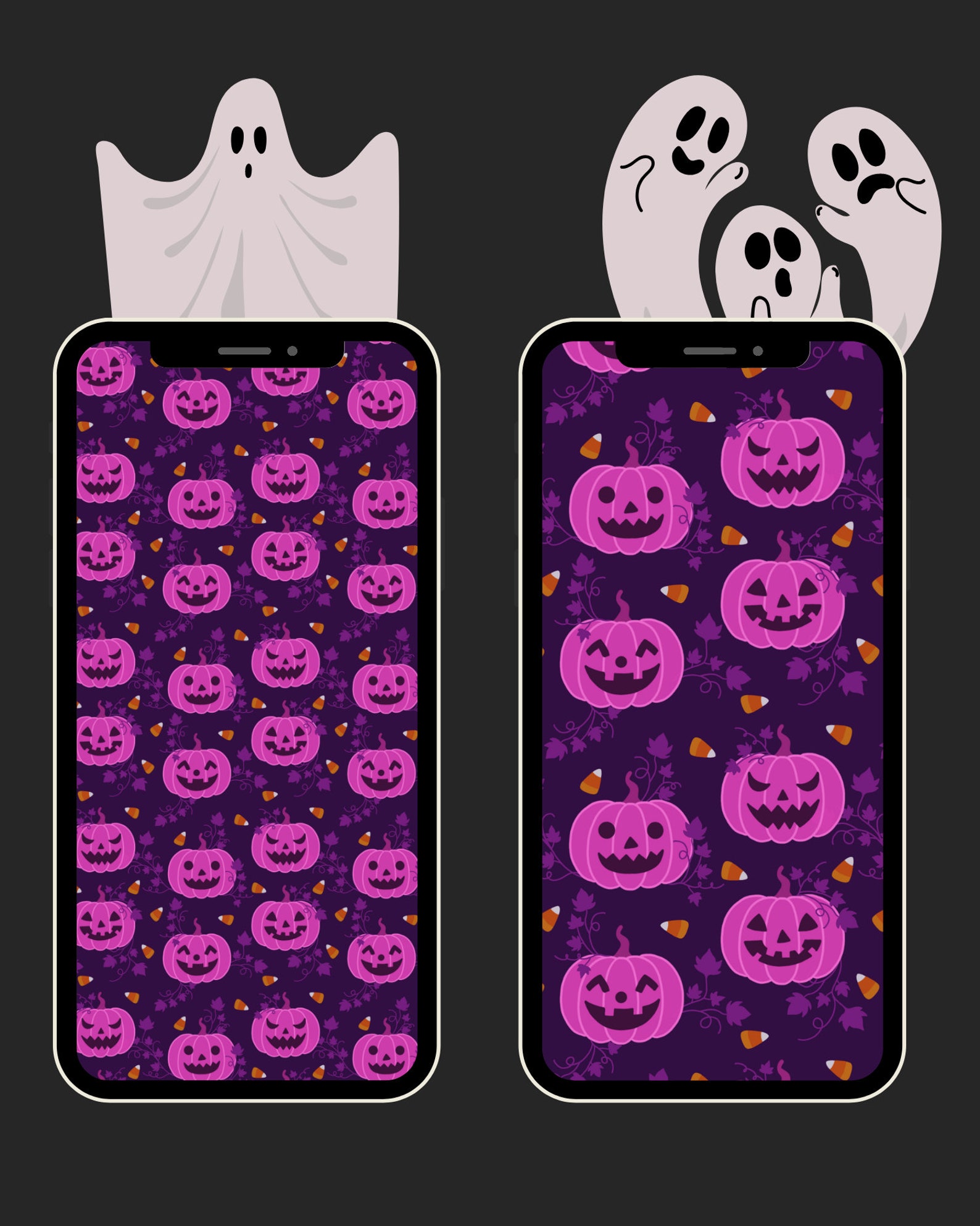 Pink Halloween Wallpapers, Ghost Phone Wallpaper, Witch Hat Computer ...