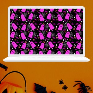 Pink Halloween Wallpapers, Ghost Phone Wallpaper, Witch Hat Computer ...