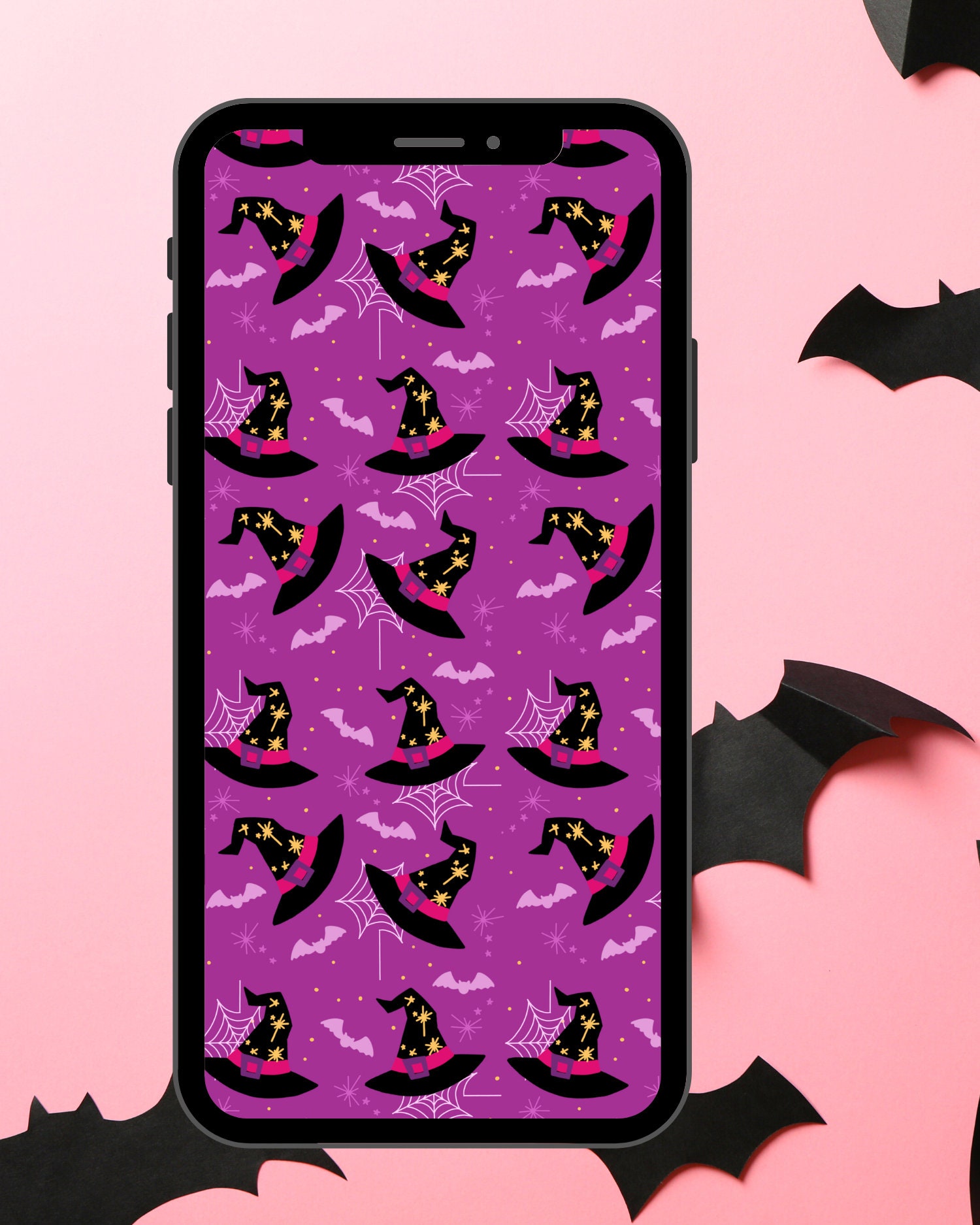 Pink Halloween Wallpapers, Ghost Phone Wallpaper, Witch Hat Computer ...