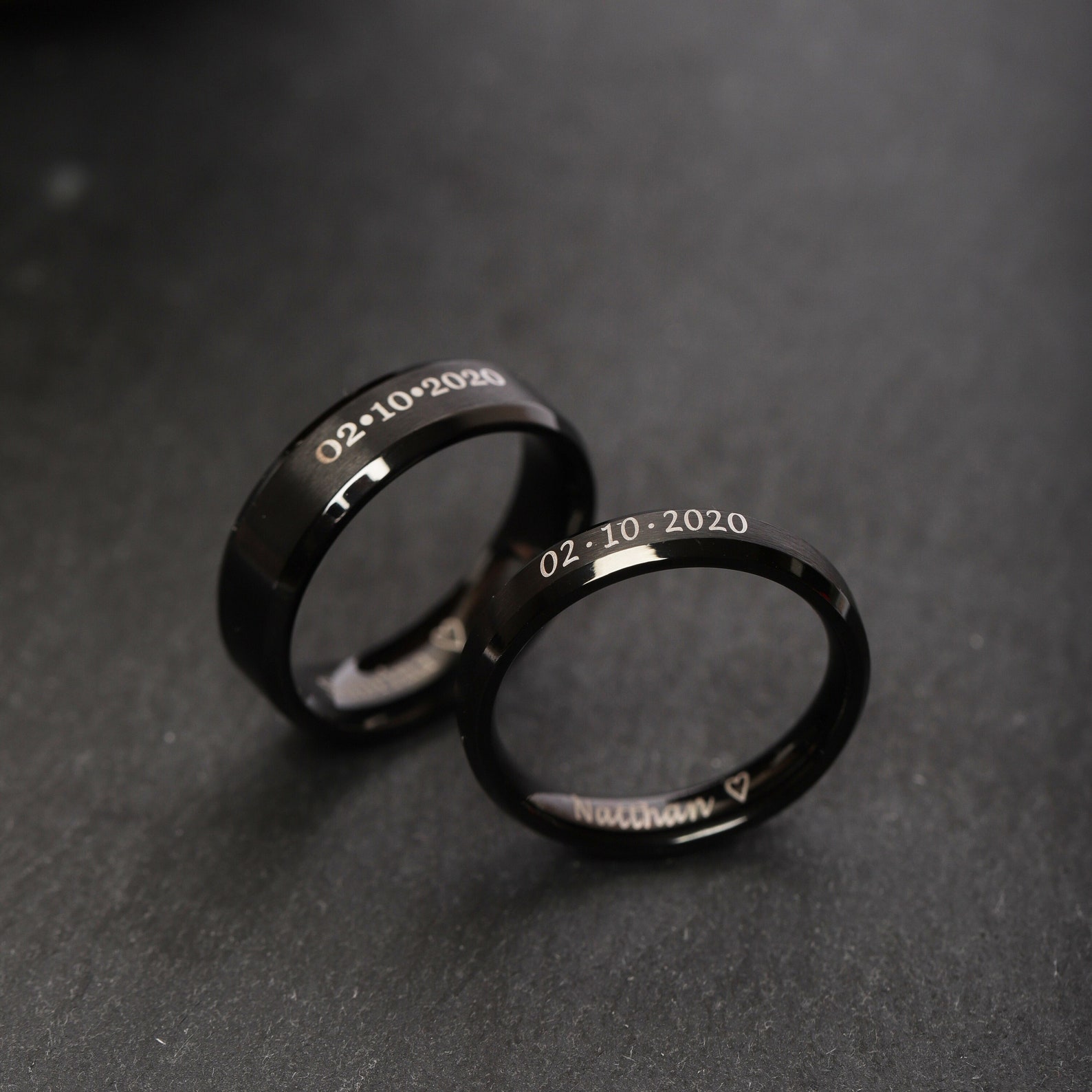 Personalized Matching Rings for Couple Valentines Day Gifts Couple ...