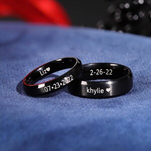 Personalized Matching Rings for Couple - Unique Valentine's Day Gifts ...